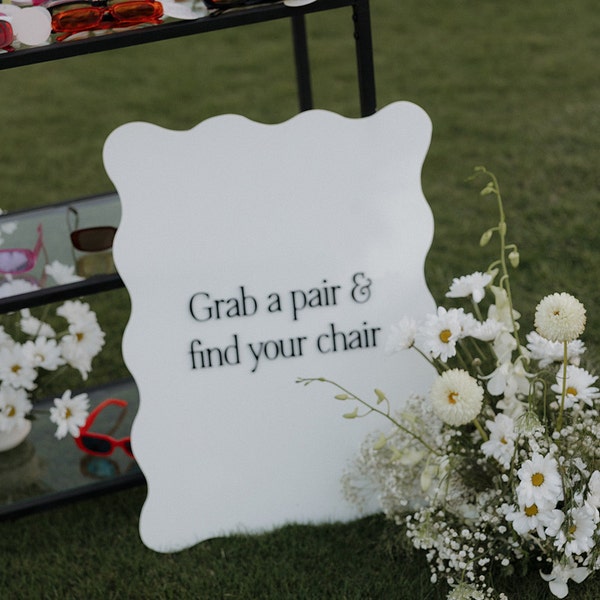 Wavy Welcome Sign, Acrylic Welcome Sign, Wavy Wedding Sign, Welcome to ...