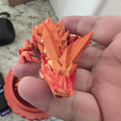 3D Printed Phoenix Fire Pyro Dragon, Articulated Dragon Figurine ...