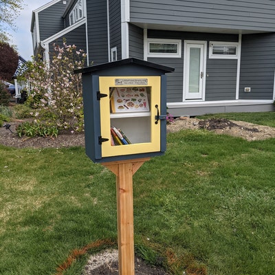 LITTLE FREE LIBRARY® Two Story Gable With Official Charter Sign & World ...