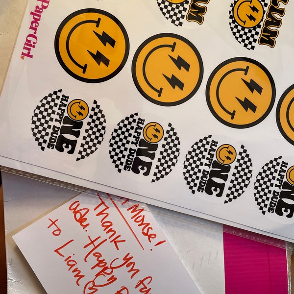 One Happy Dude Birthday Stickers, Personalized Birthday Stickers, One ...