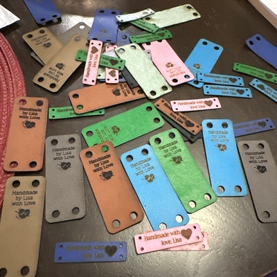 Premade Faux Leather Garment Labels With Heart - Etsy