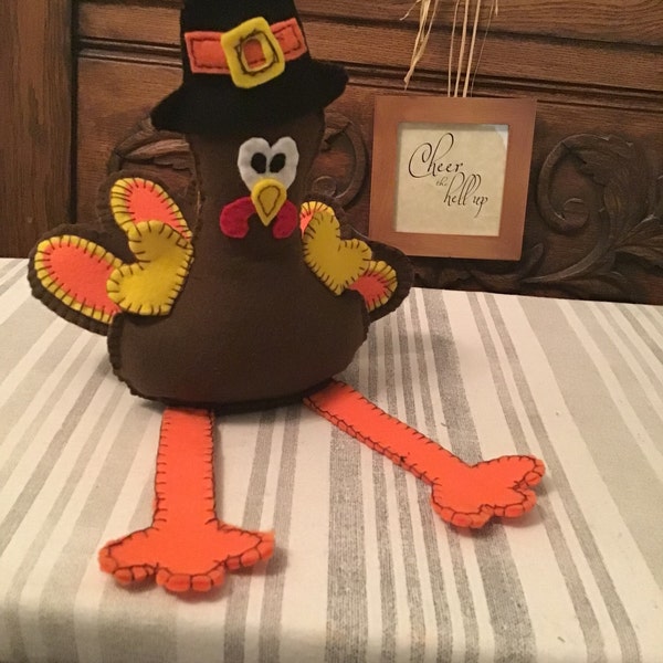 Turkey Sewing Pattern, Felt Turkey Stuffed Animal Pattern, Thanksgiving ...