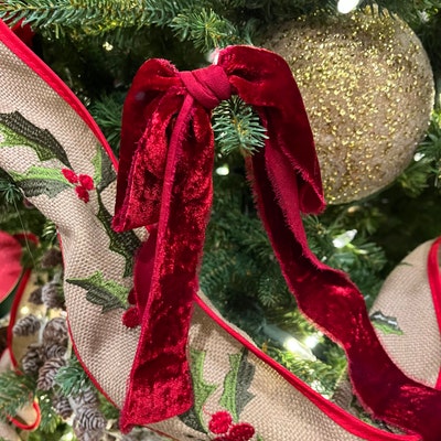 Ruby Red Silk Velvet Ribbon Bridal Bouquet, Invitations, Wedding Hand ...