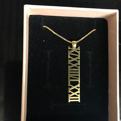 Personalized Roman Numerals Necklace, Roman Numeral Pendant, Birth Year ...
