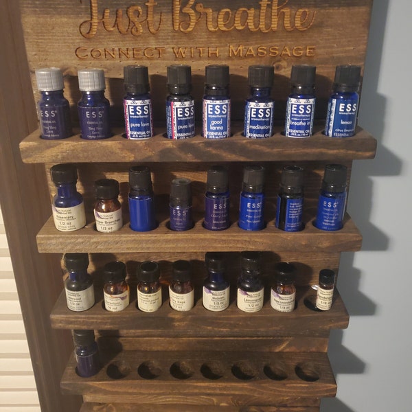Rustic Essential Oil Shelf / Wood Essential Oil Wall Display - Etsy