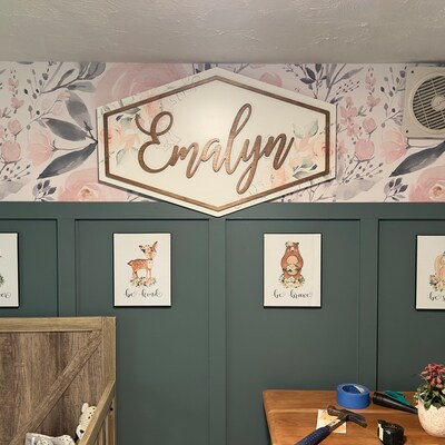 Modern Nursery Name Sign Personalized Name Sign Wooden Baby - Etsy