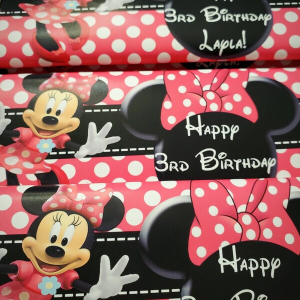 15 Minnie Mouse Birthday Candy Bar Wrappers Pink - Etsy