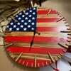 American Flag Clock,rustic USA Clock,patriotic Wall Clock,usa Flag ...