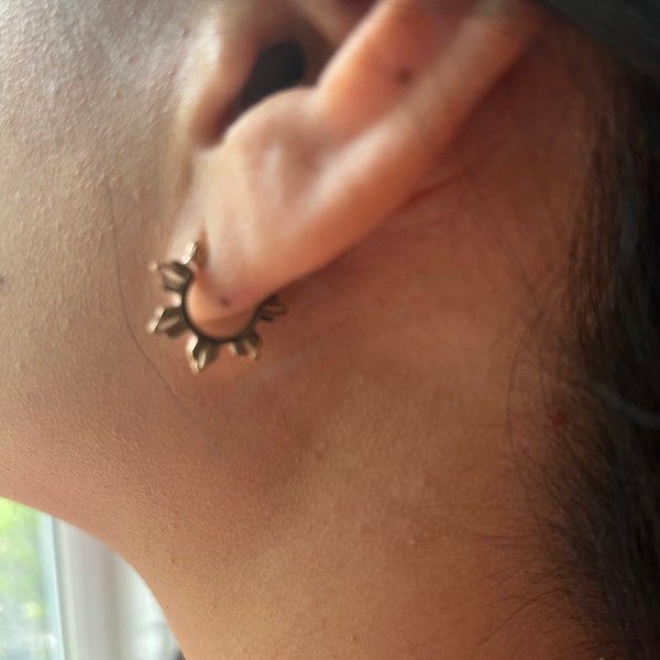 Mini Araw Hoop Earrings, Philippines Huggie Hoop Earrings, Sun Hoop ...