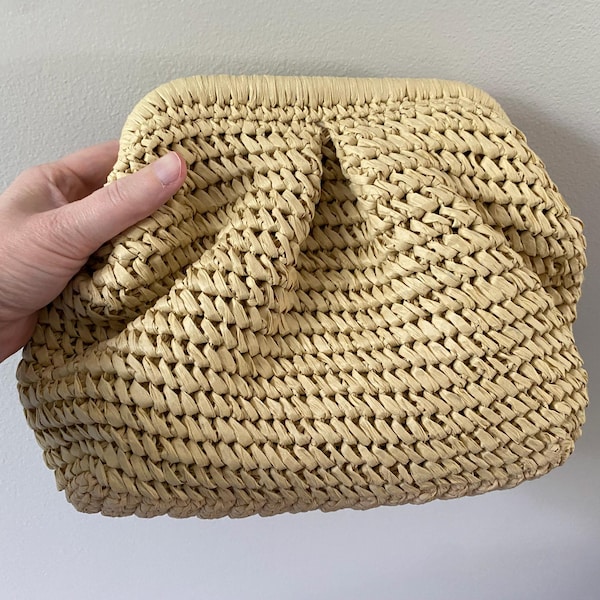 Raffia Handmade Clutch Bag Bridesmaid Summer Handbag Gift for ...