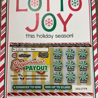Printable Lottery Ticket Christmas Card Teacher Christmas Gift Card ...