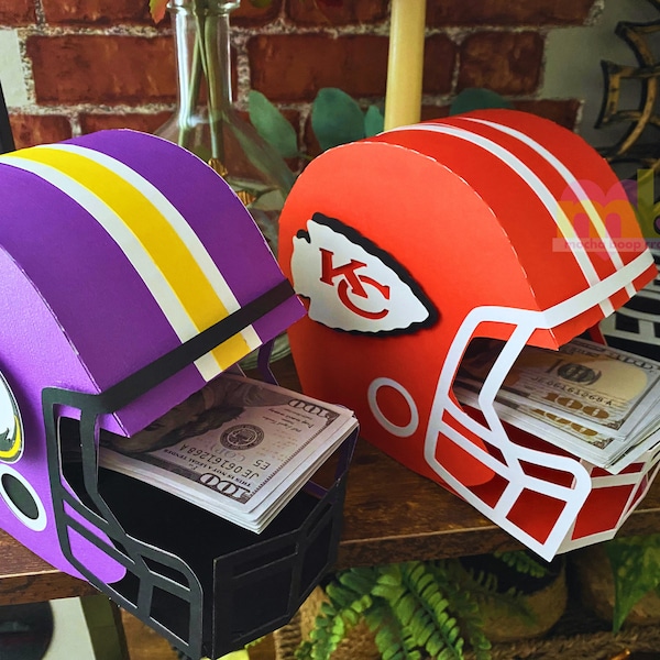 Football Helmet SVG. DIY 3D Football Helmet Gift Box SVG. Football ...