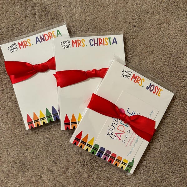 Gifts for Teachers, Crayon Notepad, Personalized Teacher Notepad ...