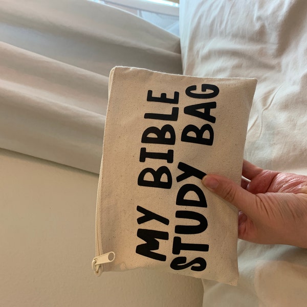 My Bible Study Bag: Canvas Zipper Pouch, Christian Gift - Etsy