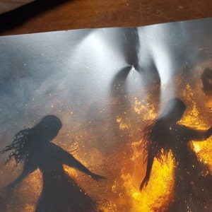 Dancing Witches Wall Art - Fire Witches in Gothic Painting, Enchanting ...