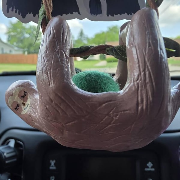 Sloth Hanging Car Air Freshener Essential Oil Car Clay Diffuser With ...