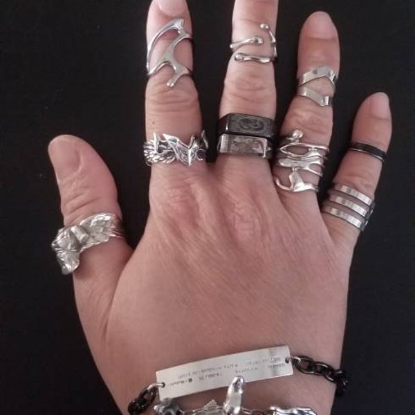 Playing Cards Ring Poker Ring Adjustable Cards Streetwear Statement ...