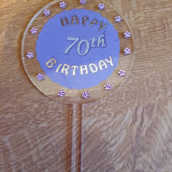 Clear Acrylic Cake Topper, Circle Cake Topper Craft Blank, Birthday ...