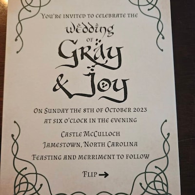 EDITABLE TEMPLATE Elven, Tolkien Inspired Wedding Invitation Collection ...