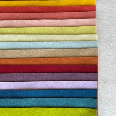 100 Percent Wool Felt Sheets 5 Sheets of 8 X 12 Felt You Pick Color ...
