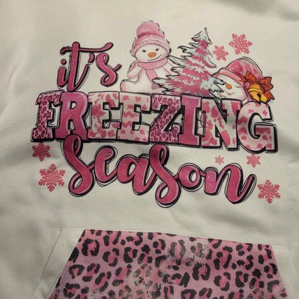 Pink It's Freezing Season Png Sublimation Design Download, Hello Winter ...