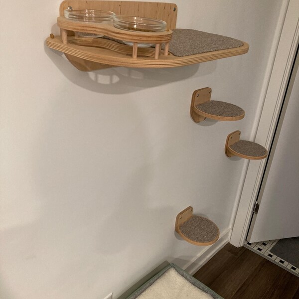 Cat Feeder Shelf, Cat Feeding Shelf, Cat Food Shelf, Cat Furniture ...