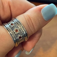 Gam Zeh Ya'avor Ring, This Too Shall Pass Ring, Hebrew Spinner Ring ...