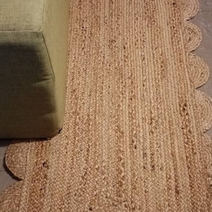 Scalloped Runner Rug, Jute Scallop Rug, Jute Runner Rug, Natural Jute ...