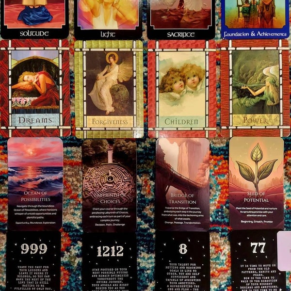 Angel Number Messages & Affirmation Oracle Deck, 53 Cards, Gold Gilded ...
