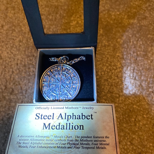 Steel Alphabet Medallion, Officially Licensed Mistborn Jewelry With ...