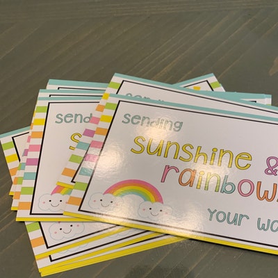 Happy Mail for Students sunshine & Rainbows Postcard for Students Note ...
