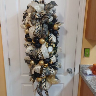 Santa Ribbon Santa Belt Ribbon Red White Plaid Wired Santa Ribbon 2.5 ...