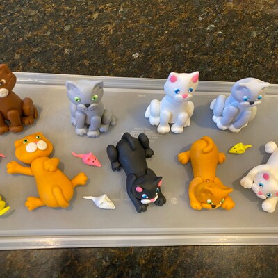 Fondant Cat Cake Toppers Fondant Cats Cat Lover Party Cat and Mouse Cake Toppers - Etsy