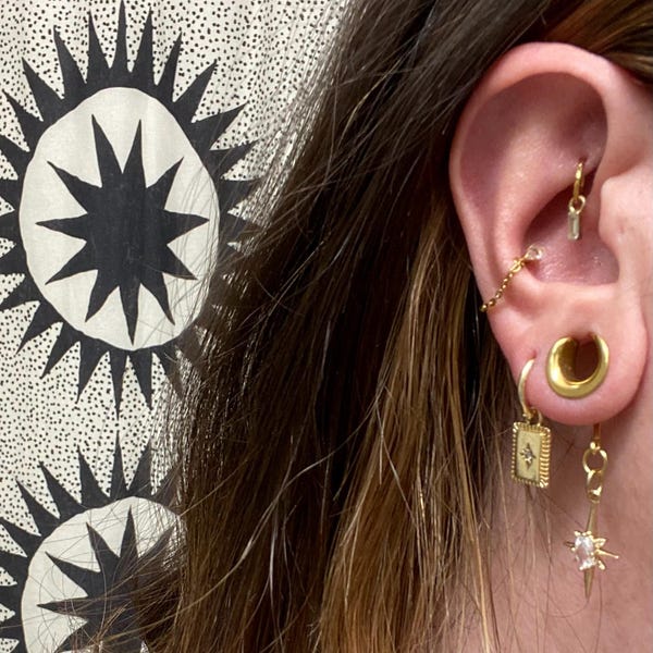 20G/18G/16G Titanium Sun Threadless Push Pin Labret, Flat Back Earrings ...