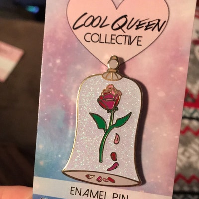 Beauty & the Beast Enchanted Rose Enamel Pin - Etsy