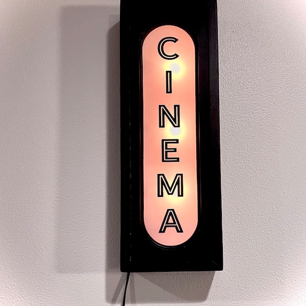 Cinema Vintage Lighted Sign - Custom Lettering Available - Etsy