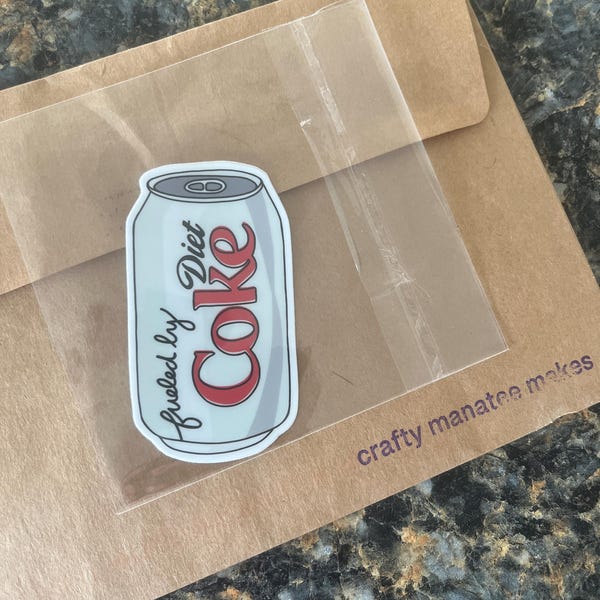 Special Edition GLITTER Fueled by Diet Coke Sticker Waterproof Vinyl ...
