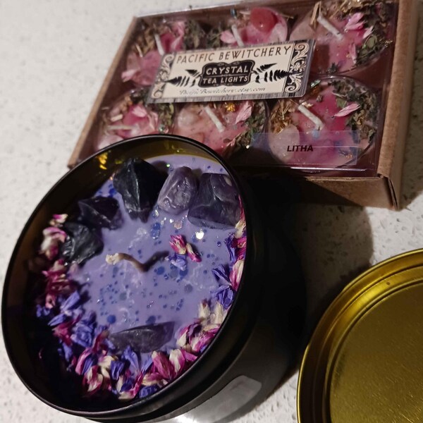 WHISPERING MOON XL 4-wick Artisan Candle, Meditation, Intention, Ritual, Celestial, Moonstone ...