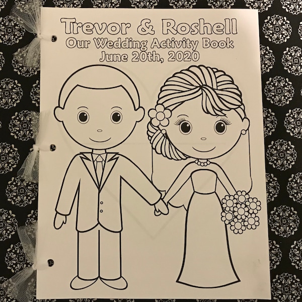 Printable Personalized Wedding Coloring Activity Book Favor Kids 8.5 X ...