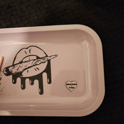 Pink Lips Rolling Tray // Cute Rolling Trays // Weed Tray // Custom ...