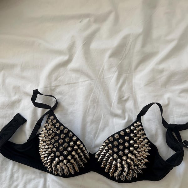 Silver Studded Spike Bra Goth Rave Armor Burning Man Festival Outfit ...