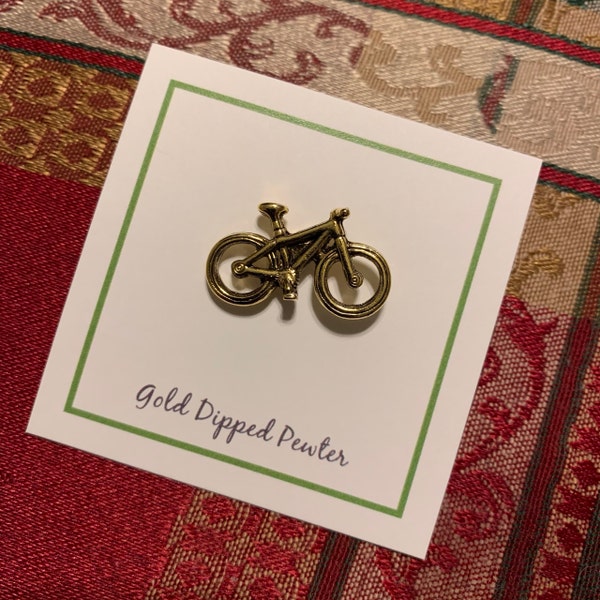 Gold Bicycle Lapel Pin- CC428G- Bicycle, Bike, Biking, Mountain Biking ...