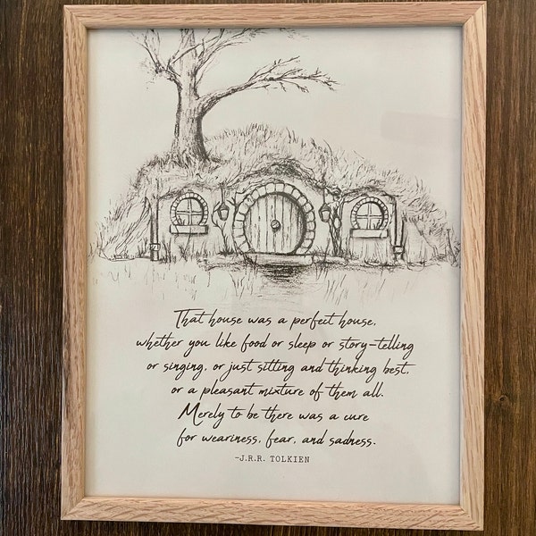 Hobbit Hole Artwork, J.R.R. Tolkien Quote, That House Was a Perfect ...