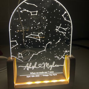 Personalized Constellation Chart Lamp Gift Star Map on Night Light Gift ...