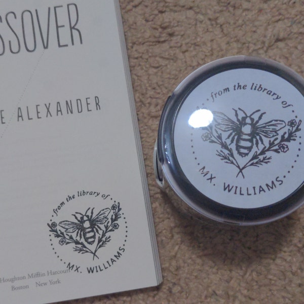 From the Library of Stamp | Book Stamp Personalized | Bee Ex Libris ...