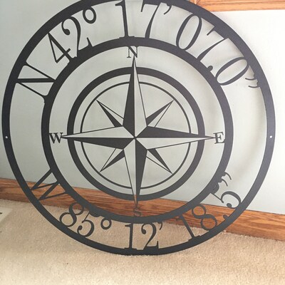 Compass Custom Outdoor Metal Wall Art Decor - Etsy