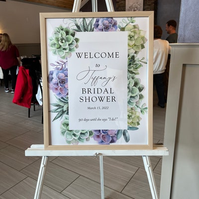 Succulent Welcome Sign, Bridal or Baby Shower, Printable Template ...