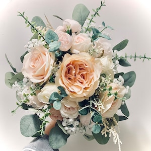 Dusty Pink Bridal Bouquet Classic Wedding Rose Bouquet - Etsy Canada