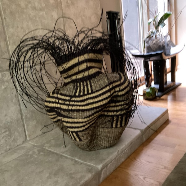 Crisy Black Wave Basket| Housewarming Gifts| Bolga Basket| Gift for Him ...