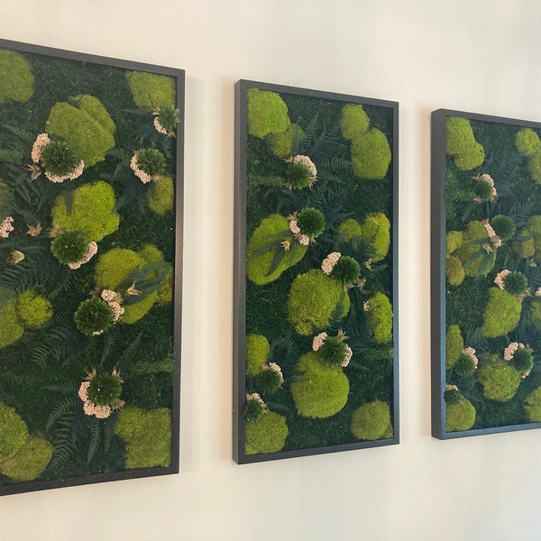 Beautiful Preserved Moss Artwork With LED Lights Live Moss LED Wall Art ...
